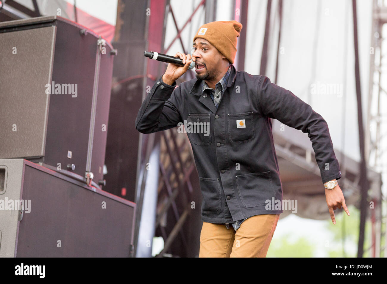 Eau Claire, Wisconsin, USA. 17th June, 2017. Rapper DANNY BROWN (DANIEL ...