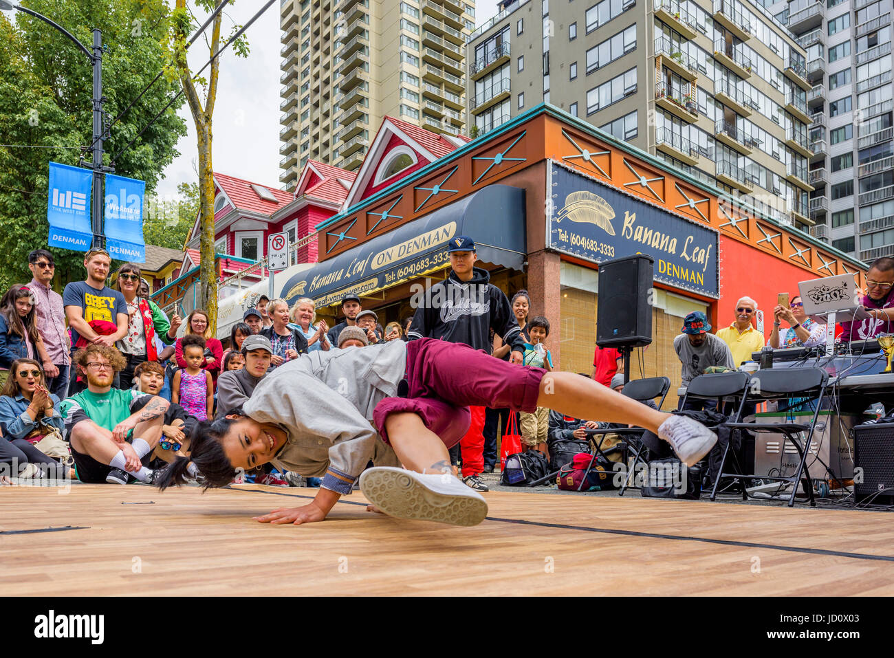 British columbia canada vancouver dancing street hi-res stock ...