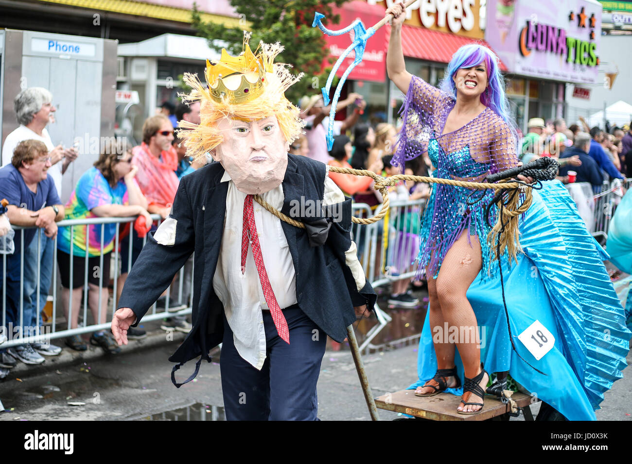 Coney Island, New York City, USA. 17th June, 2017. A person costumed ...
