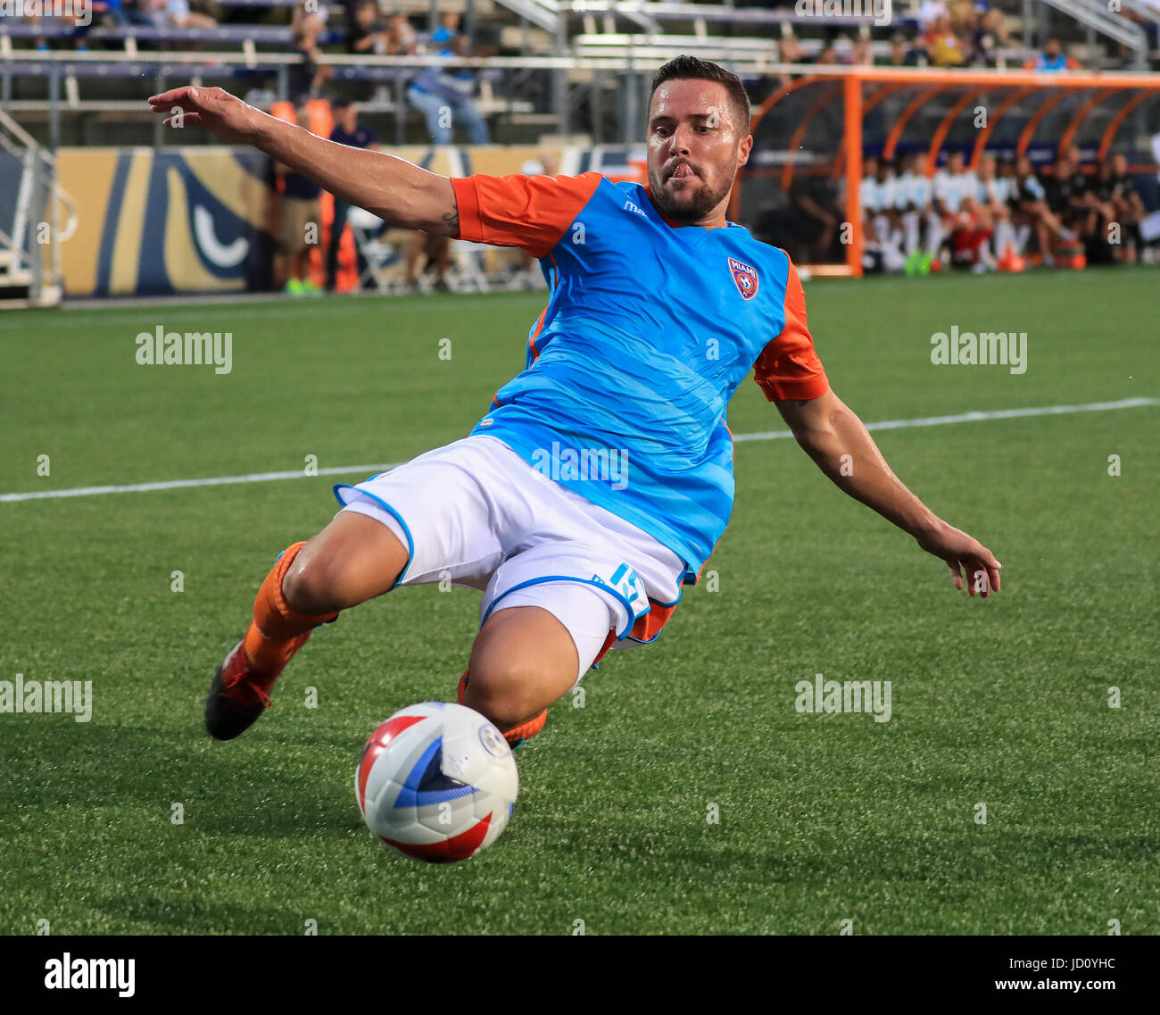 Miami, Florida, USA. 17th June, 2017. Miami FC defender Hunter Freeman ...