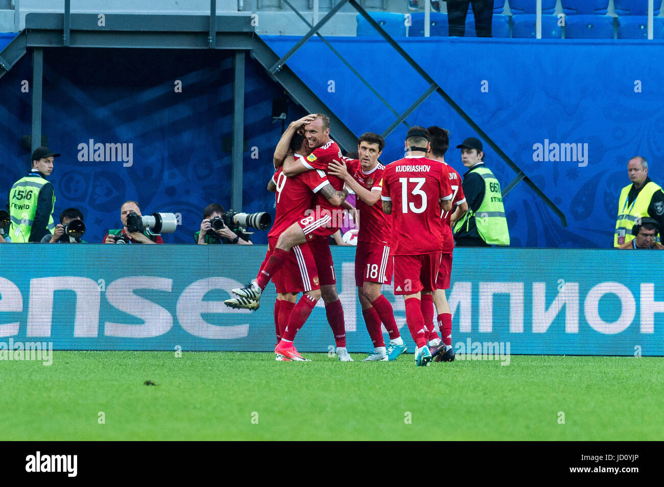 St. Petersburg, Russia. 17th June, 2017. Players of Team Russia ...