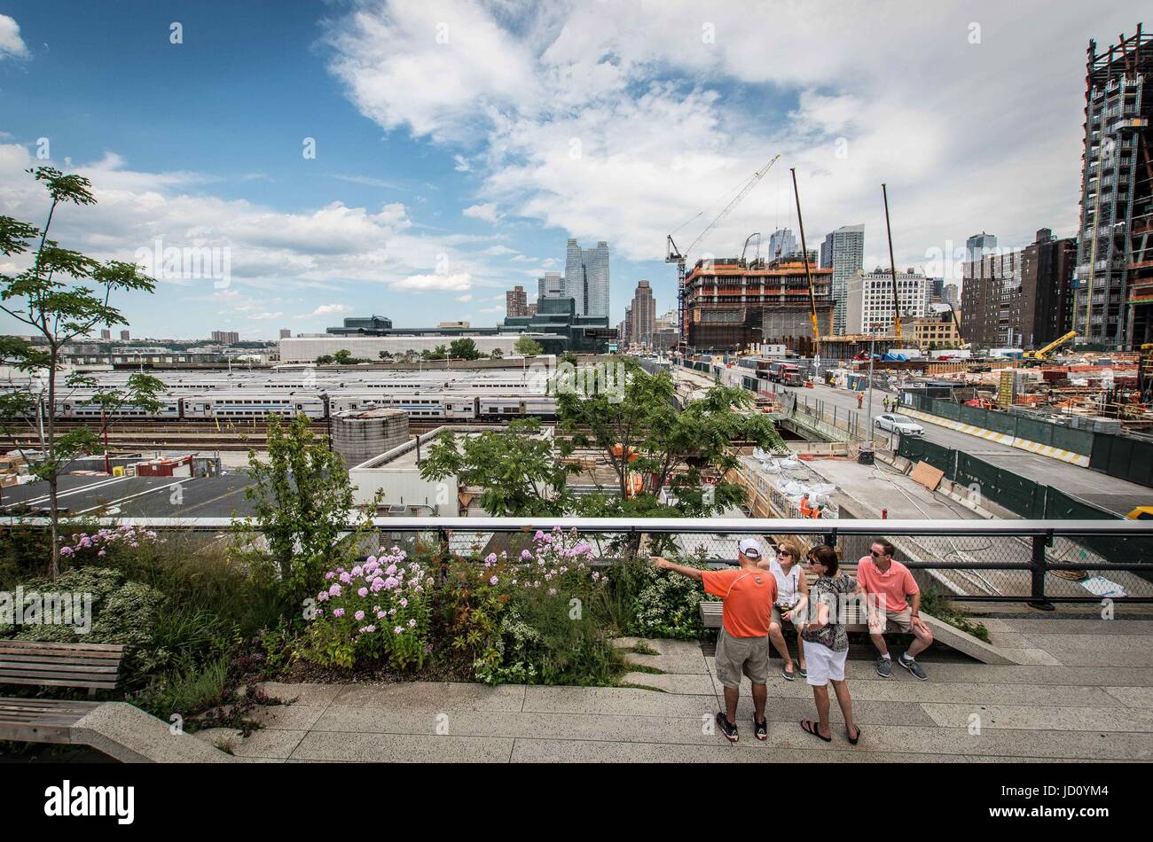 View of the Hudson Yards construction projects from the High line. 8th ...