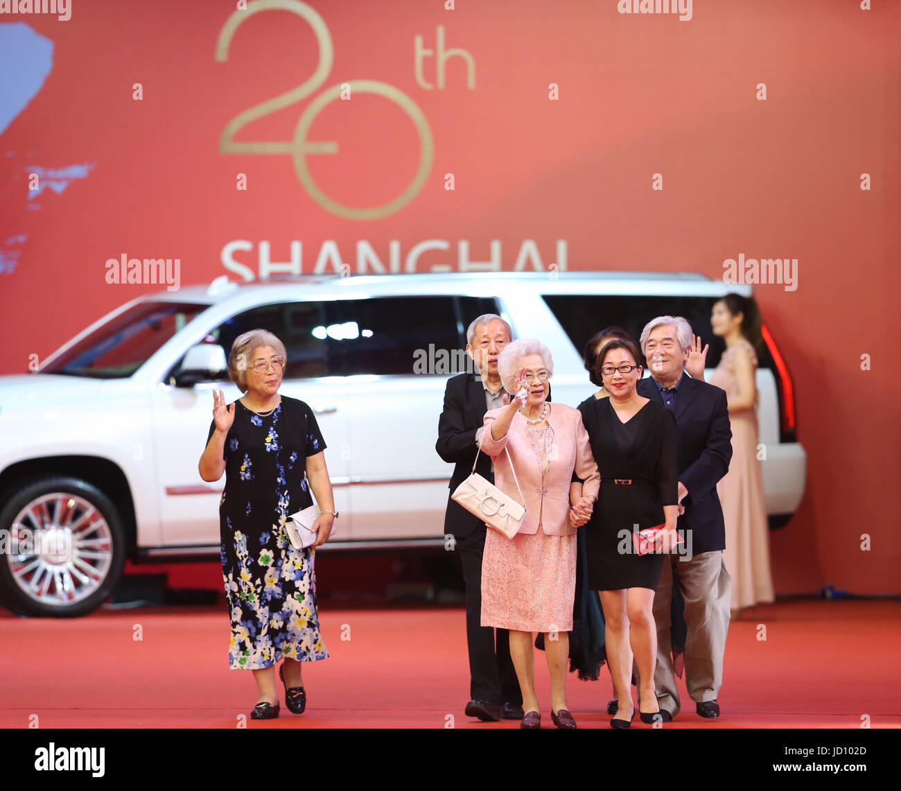 Shanghai, China. 17th June, 2017. Chinese actress Qin Yi(3d L) attends ...
