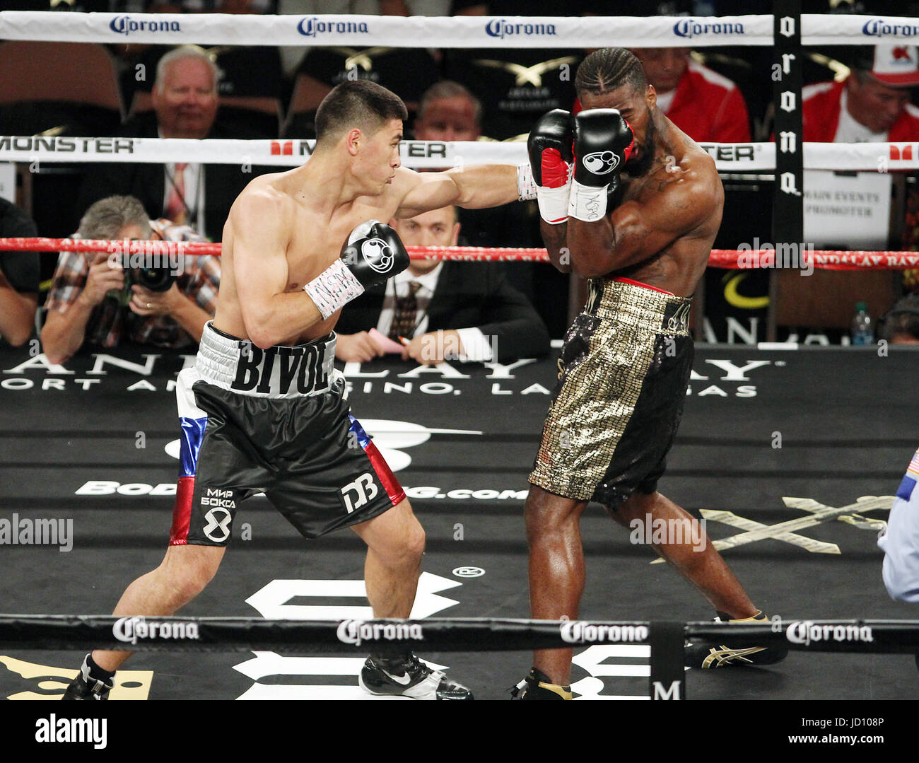 Las Vegas, Nevada, USA. 18th June, 2017. Boxer Dmitry Bivol stops ...