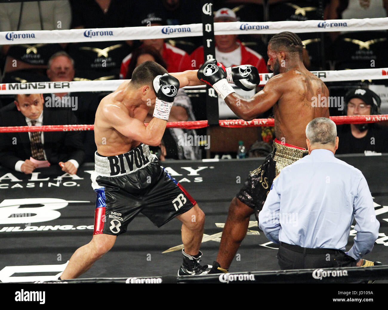 Las Vegas, Nevada, USA. 18th June, 2017. Boxer Dmitry Bivol stops ...