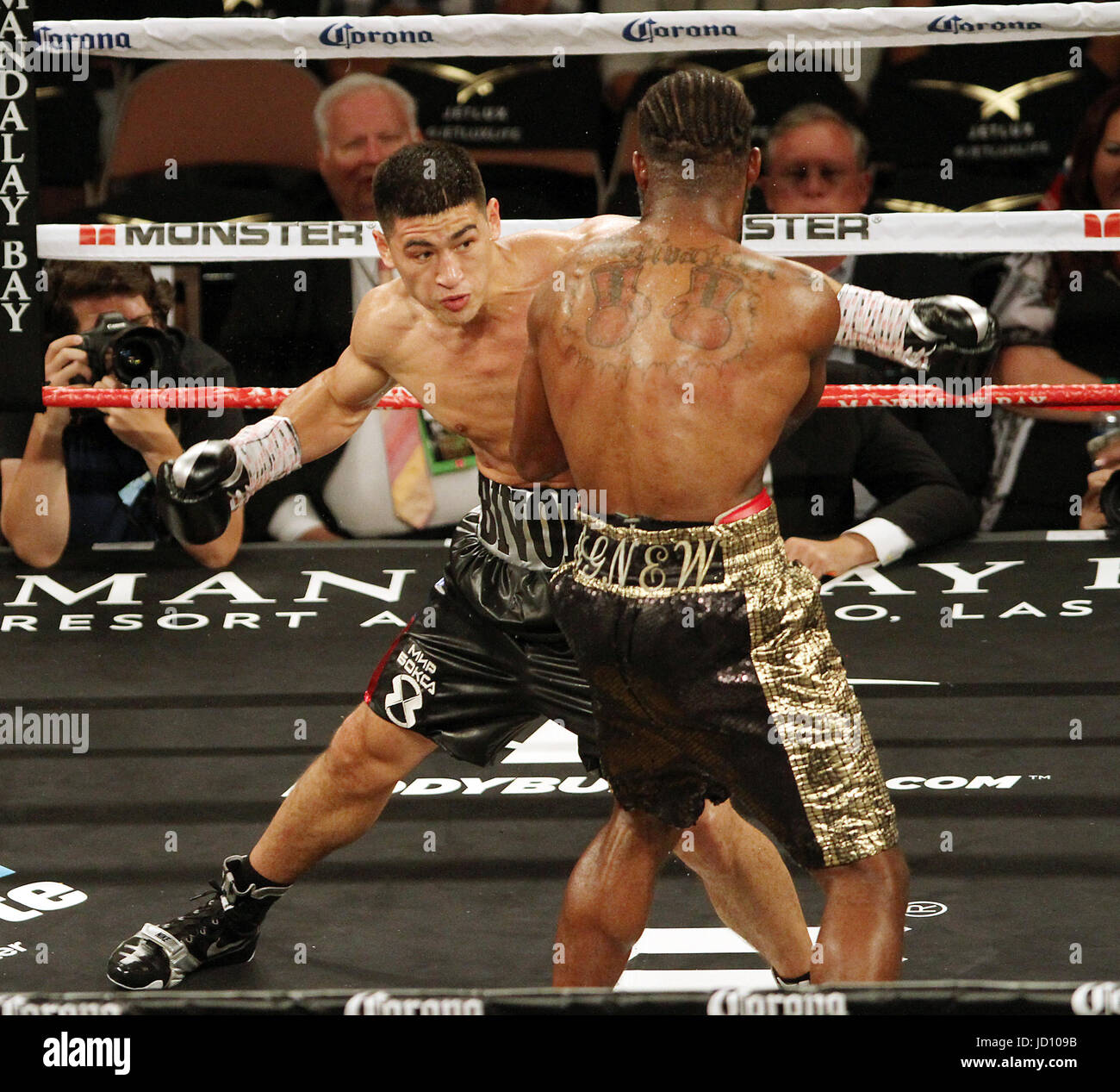 Las Vegas, Nevada, USA. 18th June, 2017. Boxer Dmitry Bivol stops ...