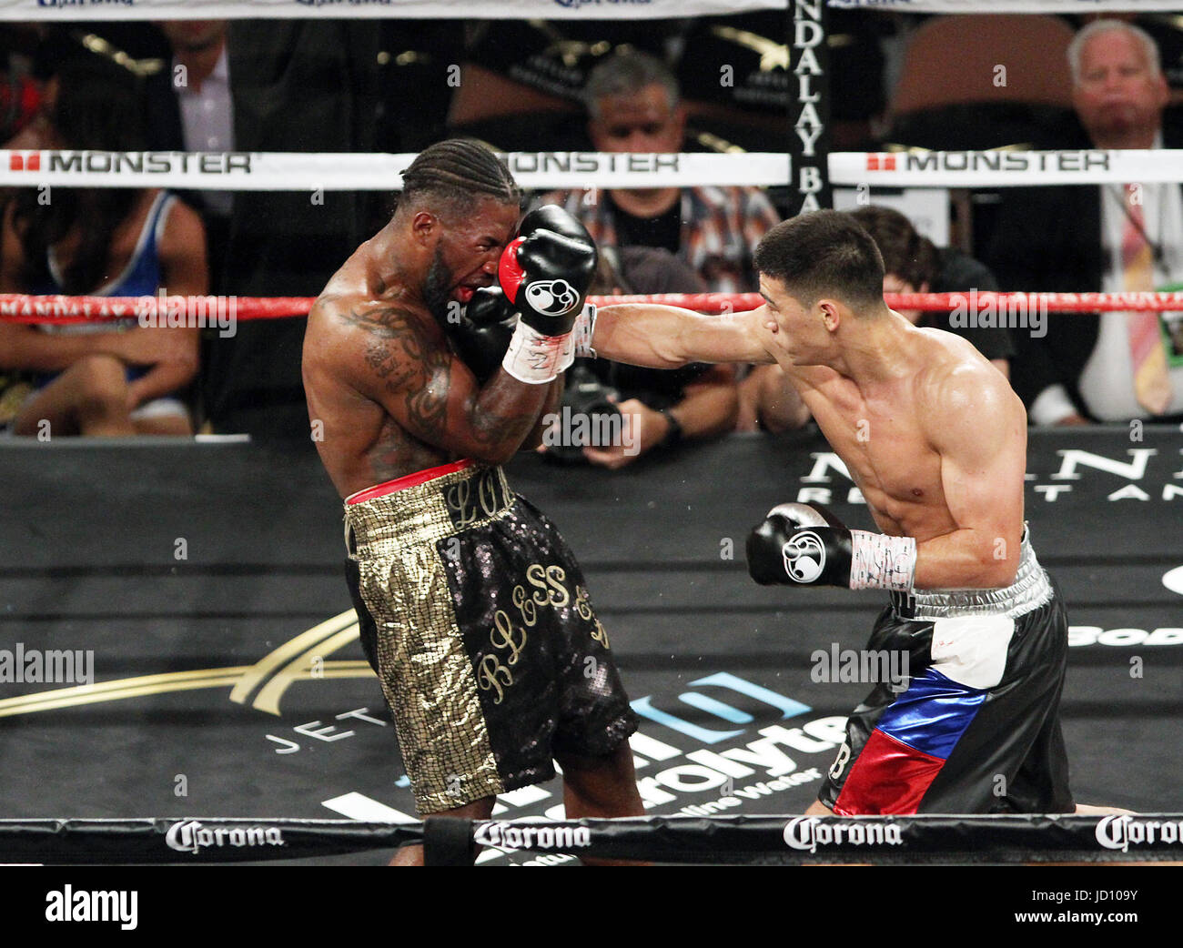Las Vegas, Nevada, USA. 18th June, 2017. Boxer Dmitry Bivol stops ...