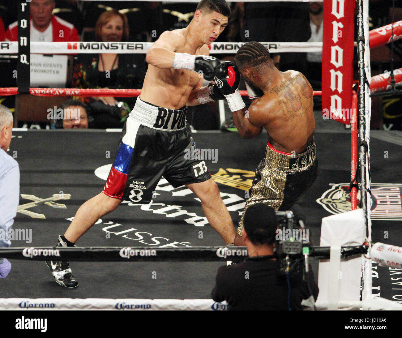 Las Vegas, Nevada, USA. 18th June, 2017. Boxer Dmitry Bivol stops ...