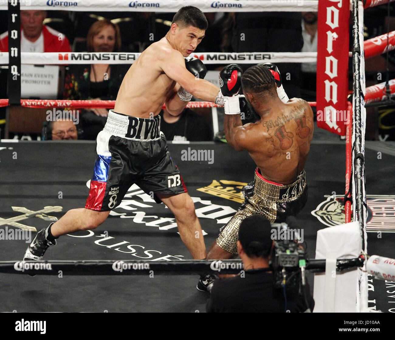 Las Vegas, Nevada, USA. 18th June, 2017. Boxer Dmitry Bivol stops ...