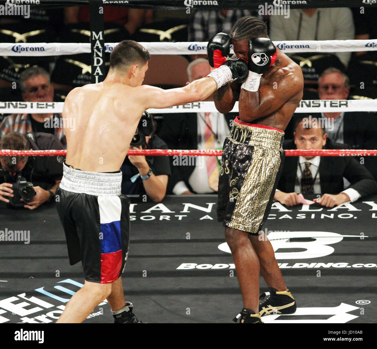 Las Vegas, Nevada, USA. 18th June, 2017. Boxer Dmitry Bivol stops ...
