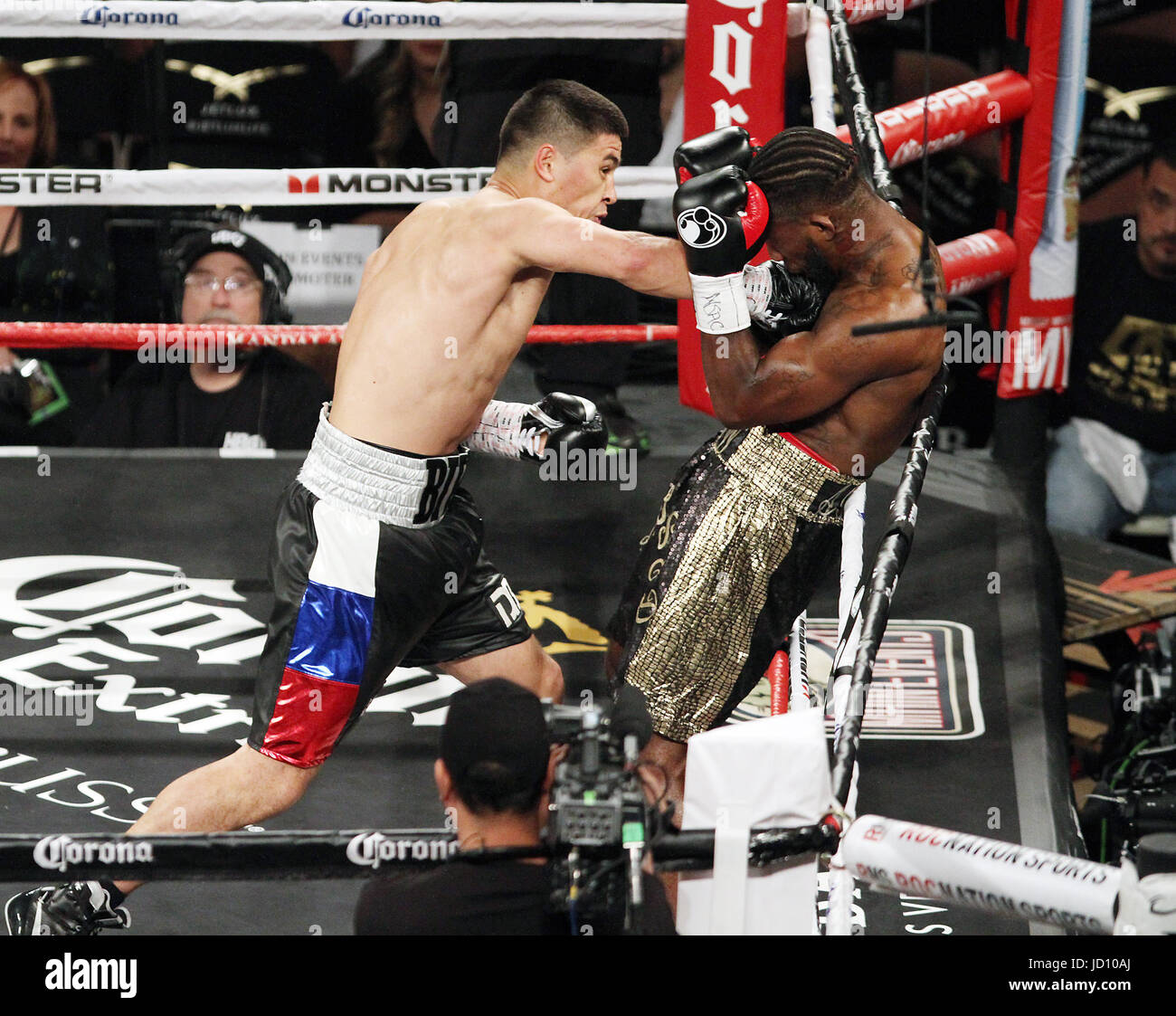 Las Vegas, Nevada, USA. 18th June, 2017. Boxer Dmitry Bivol stops ...