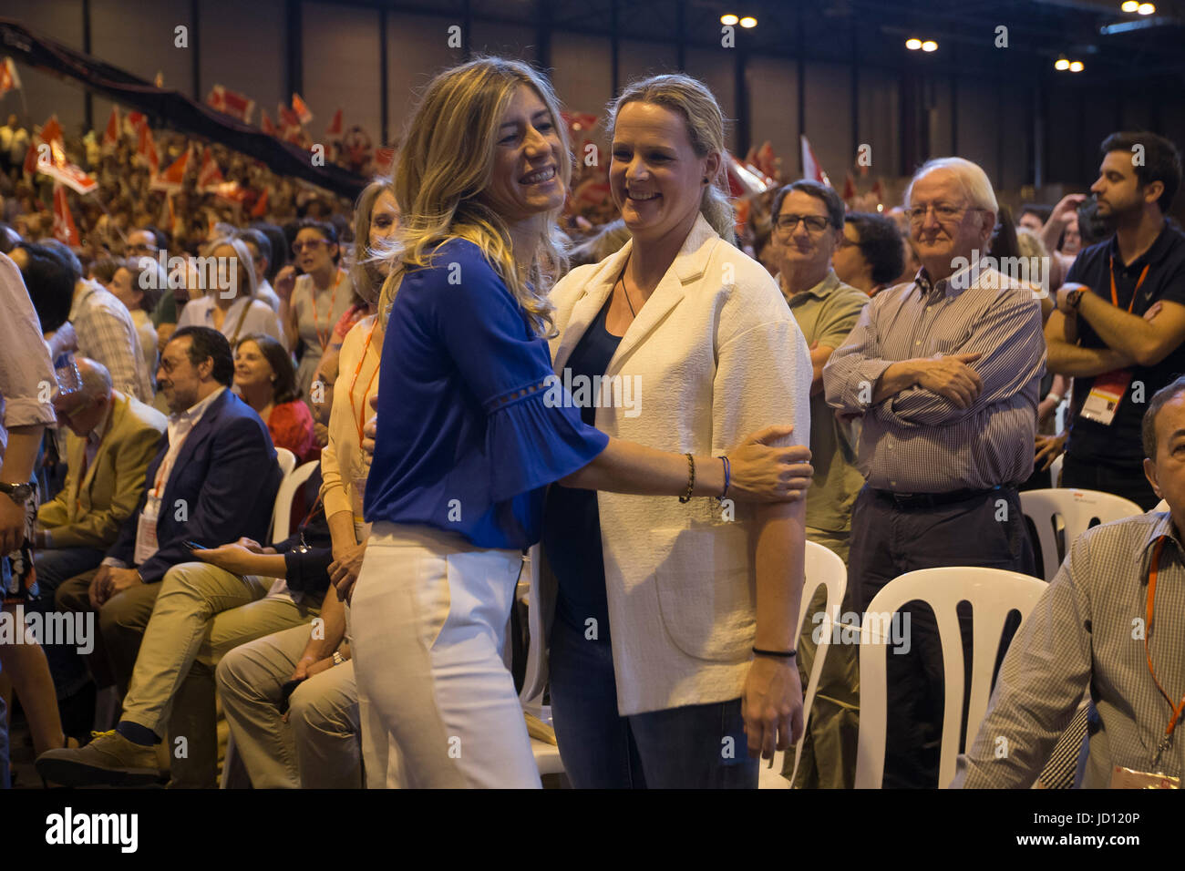 Pedro Sanchez«s wife Maria Begona Gomez Fernandez during the clausure ...