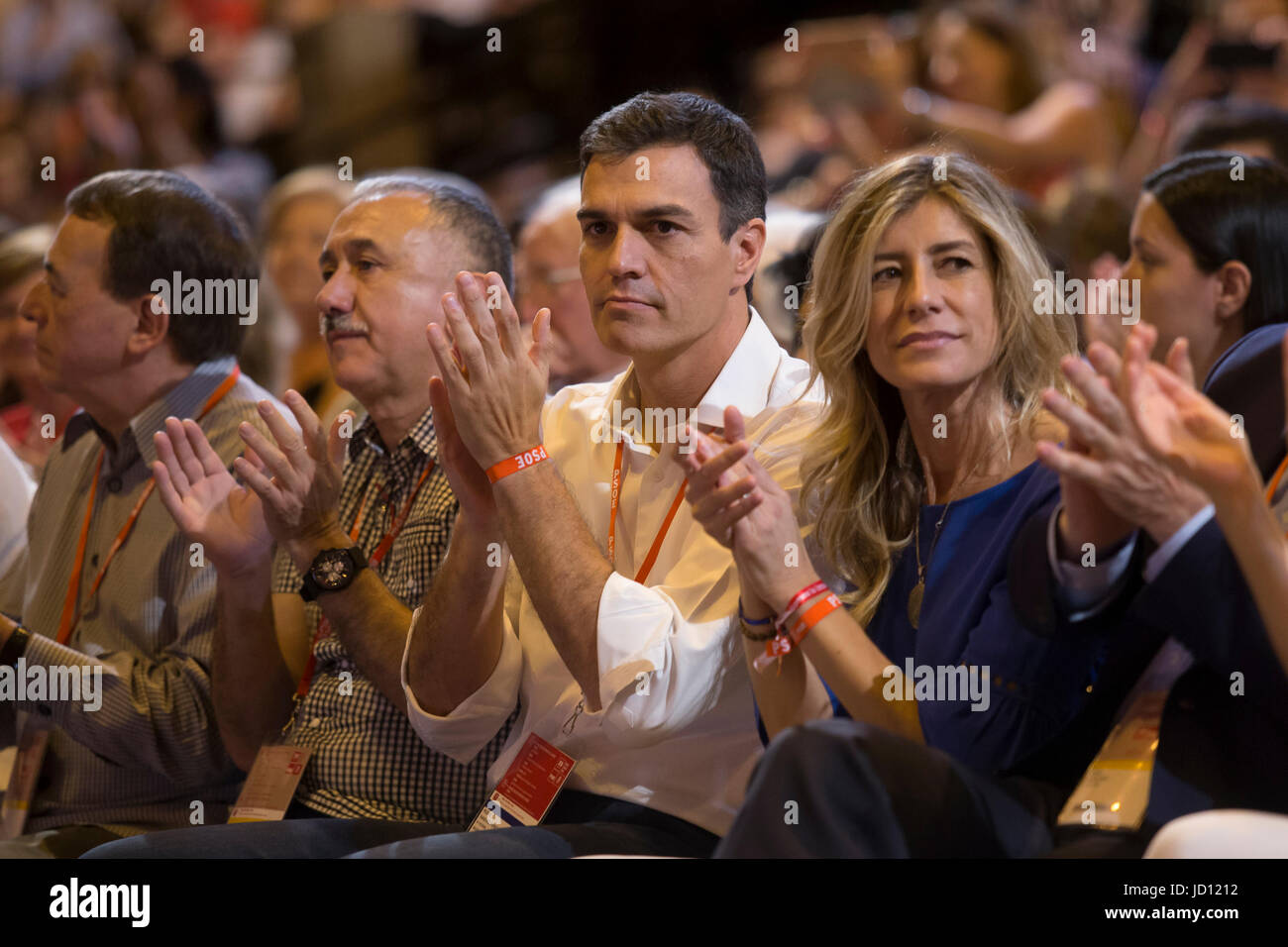 General Secretary Pedro Sanchez with his wife Maria Begona Gomez ...
