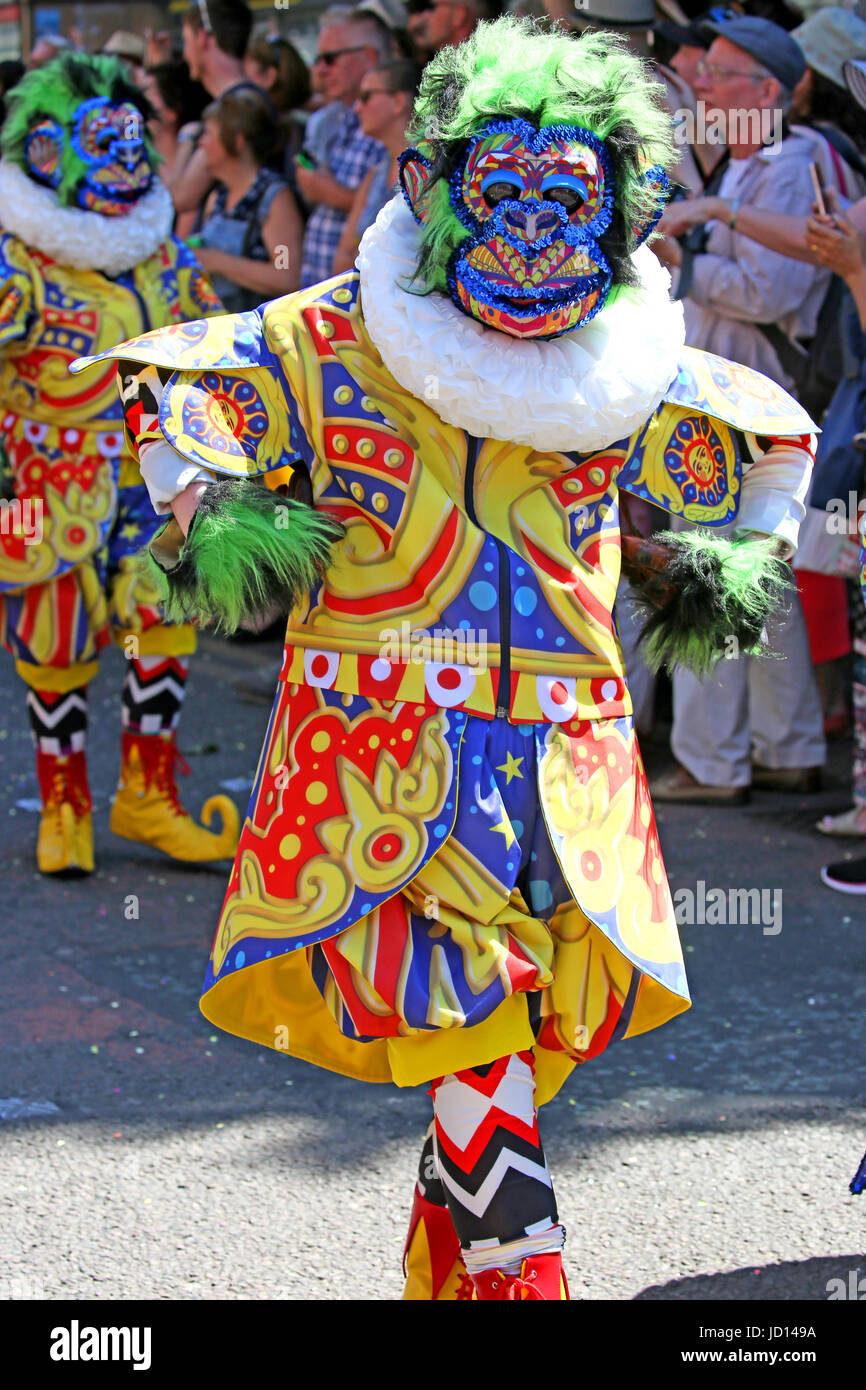 Manchester, UK. 18th June, 2017. A person dressed as a Monkey ...