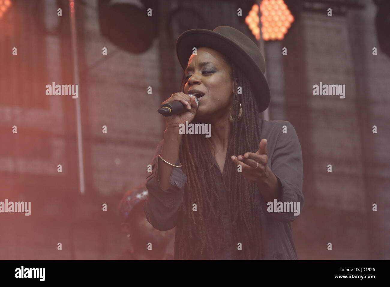 US singer Aka Naru performs live on stage at the 2017 Jazz and Joy ...