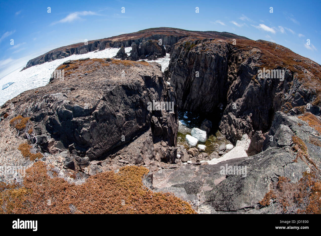 Fisheye perspective of Spillars Cove, near Bonavista, Cape Bonavista ...