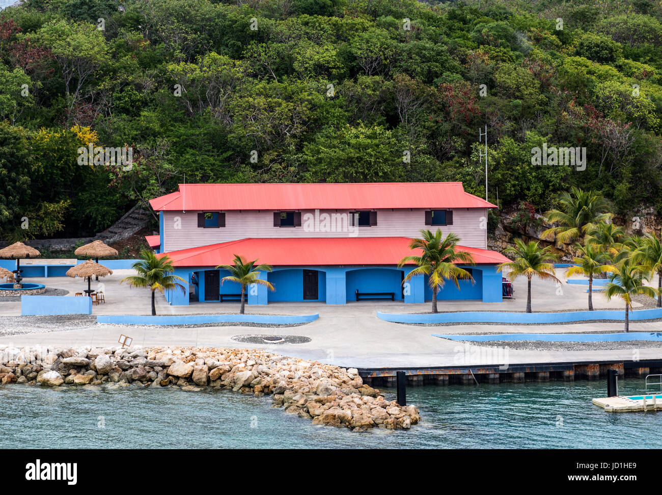 Colorful plaster buildings on the coast in the tropics Stock Photo - Alamy