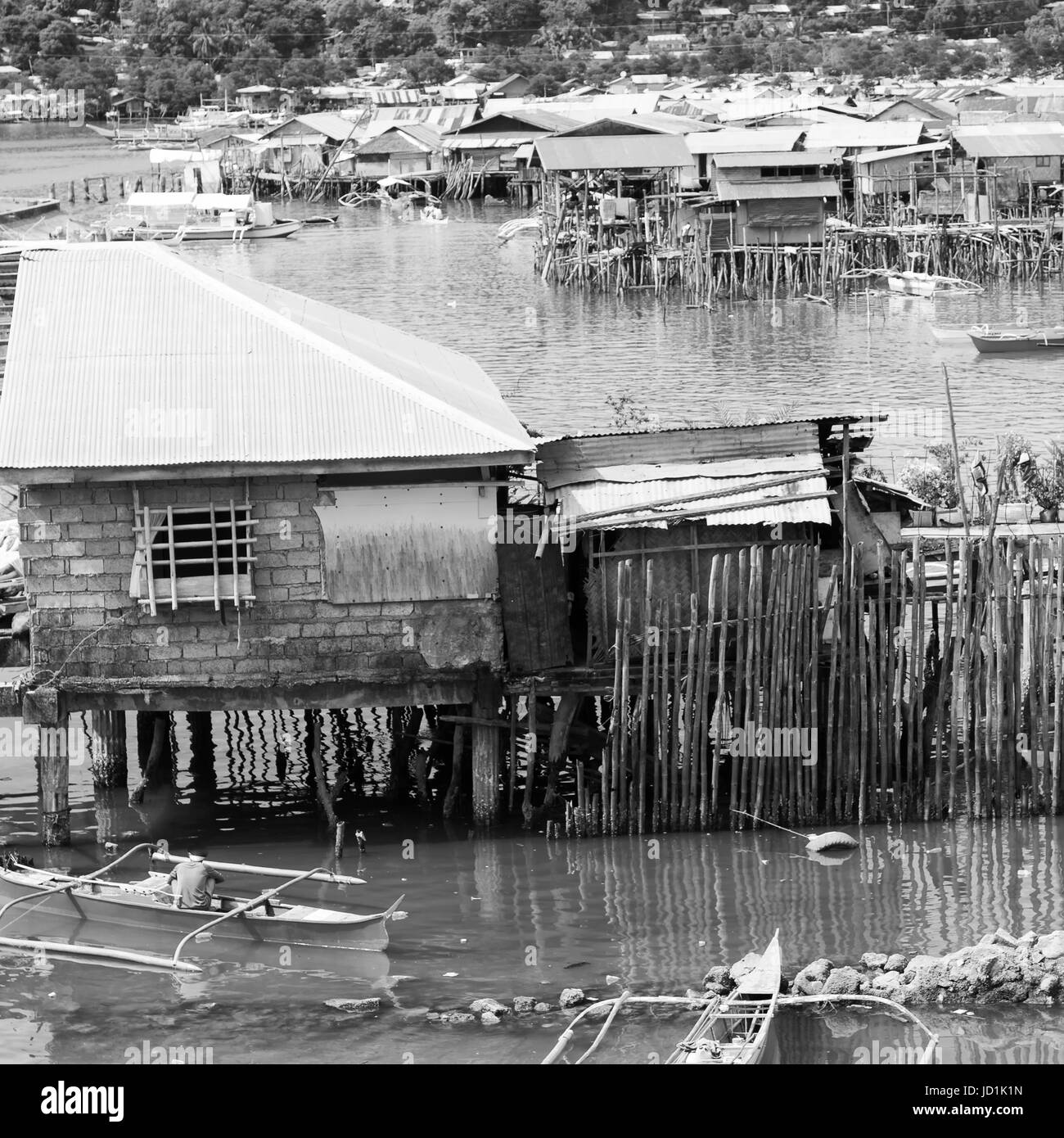 blur philippines house in the slum for poor people concept of poverty ...