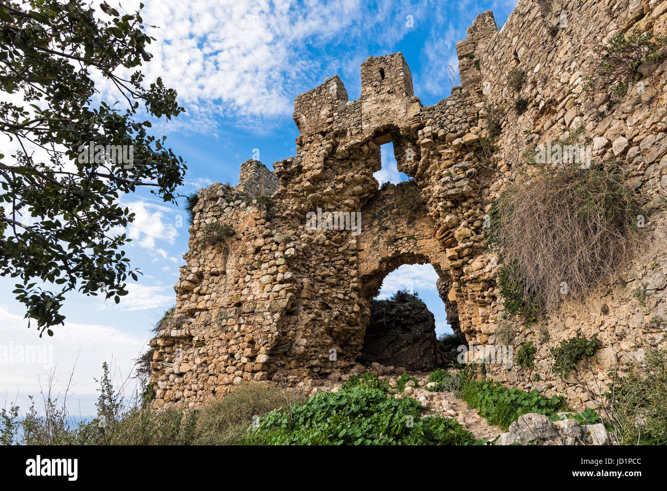 The main gate of the Old Navarino castle or Paliokastro in Peloponnese ...