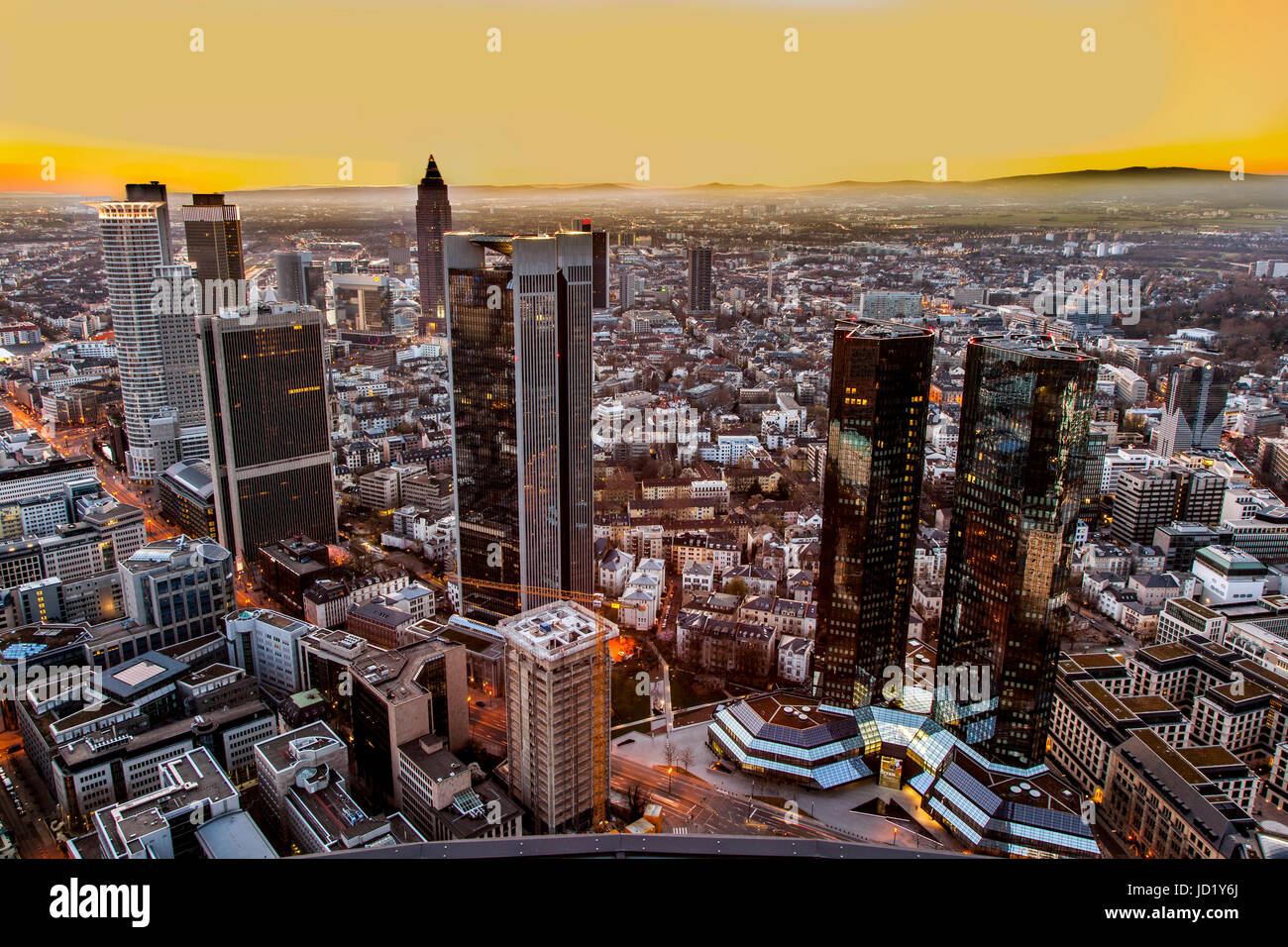 city, town, sunset, germany, german federal republic, skyline, aerial ...