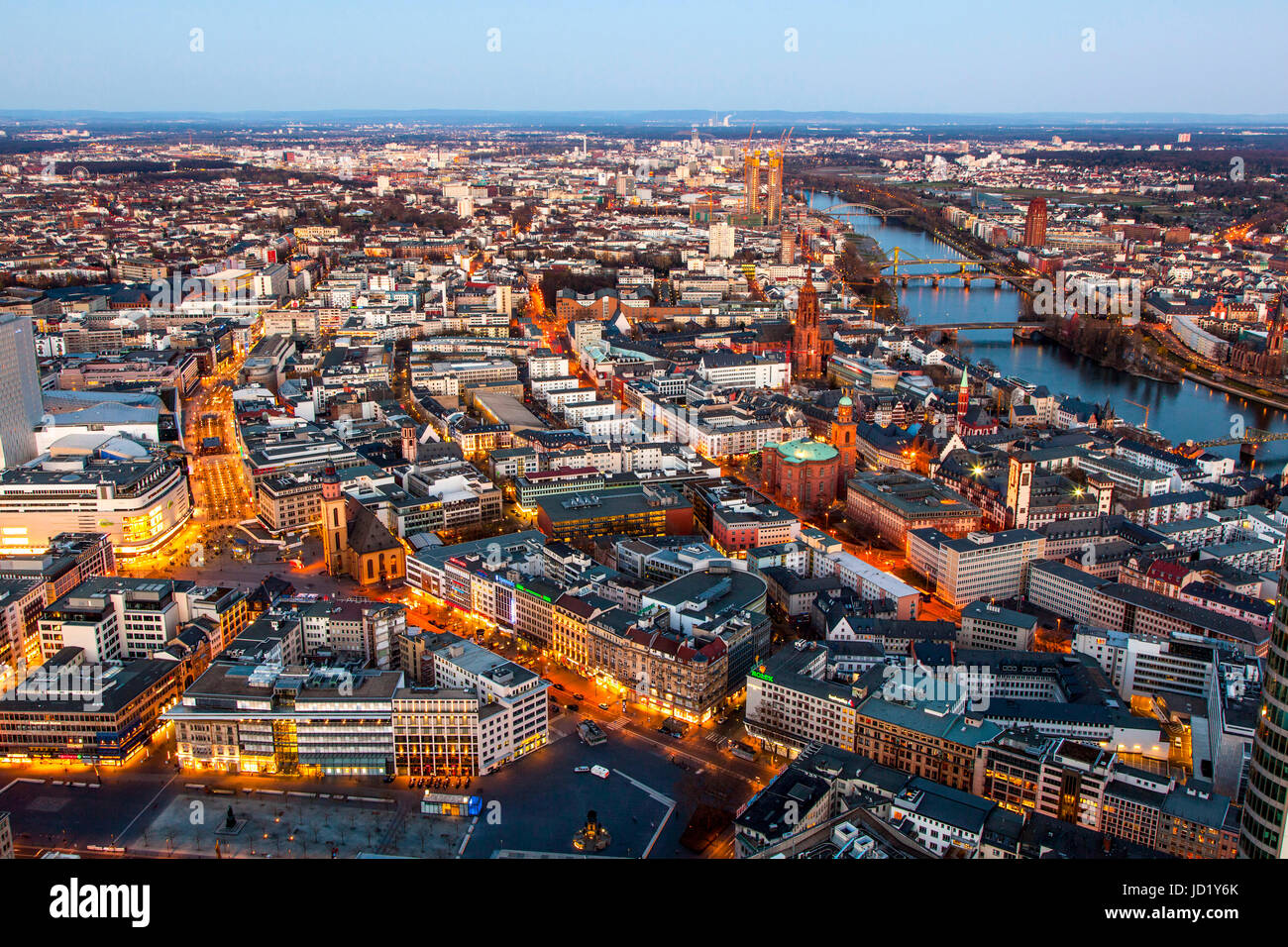 city, town, sunset, germany, german federal republic, skyline, aerial ...