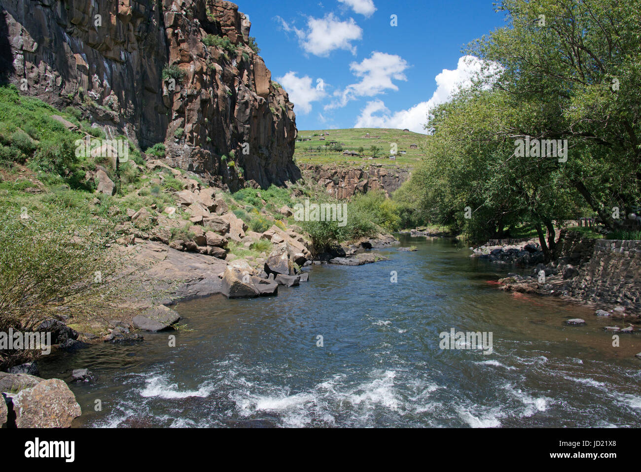 Maletsunyane River Semonkong Maseru District Lesotho Southern Africa ...