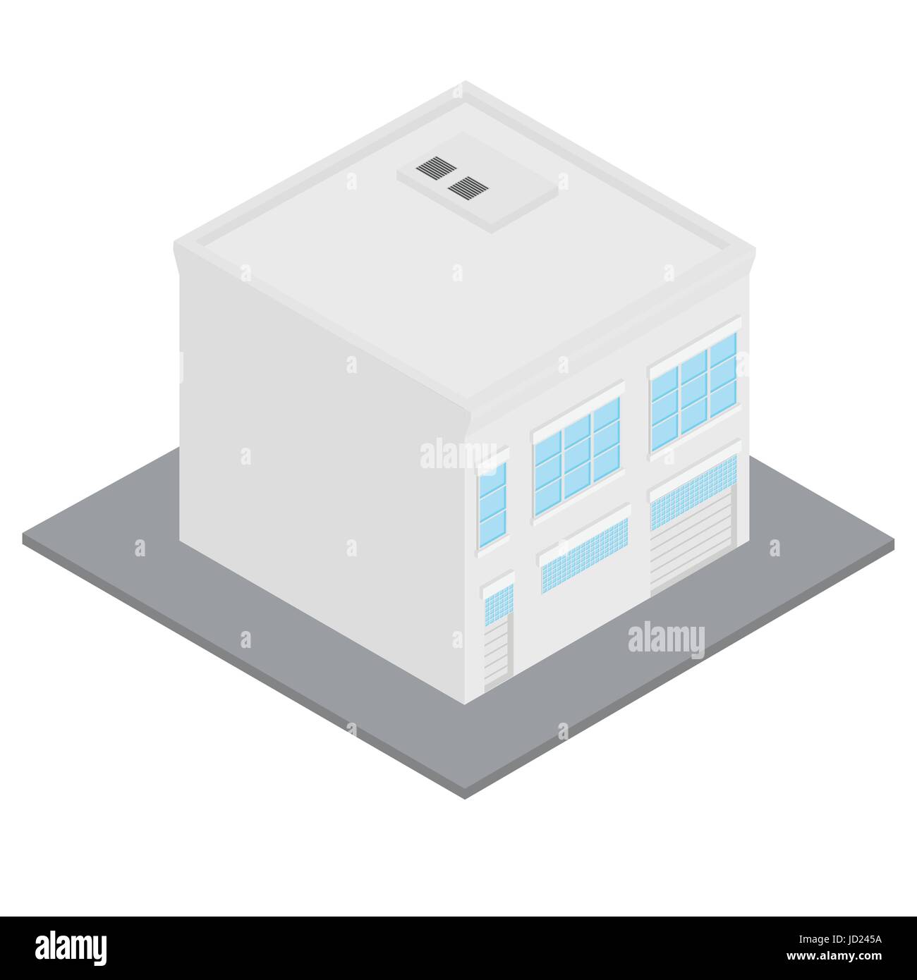 Vector illustration modern 3d isometric perspective building icon ...
