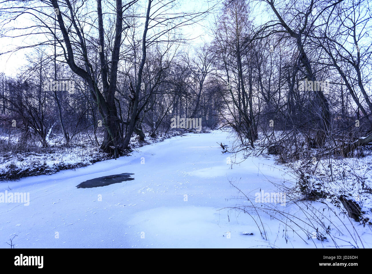 Poland, Warsaw, 7th January 2017: Iced river and winter nature after ...