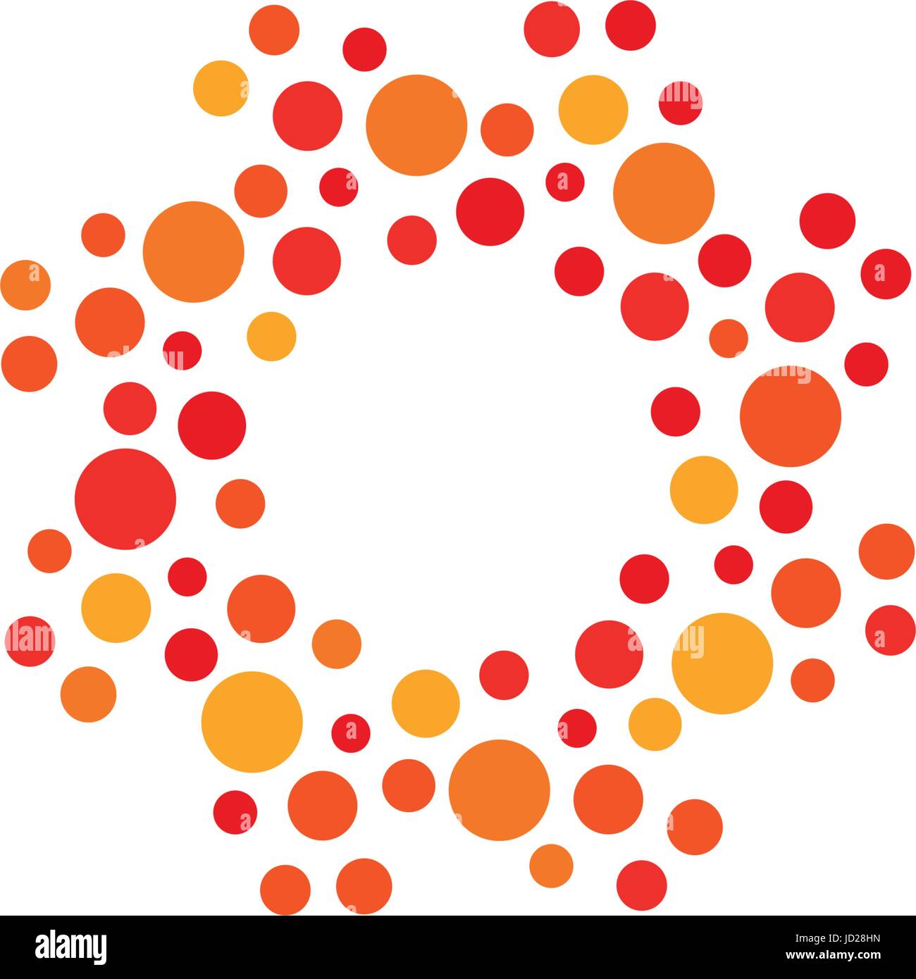 Isolated abstract round shape orange and red color logo, dotted ...