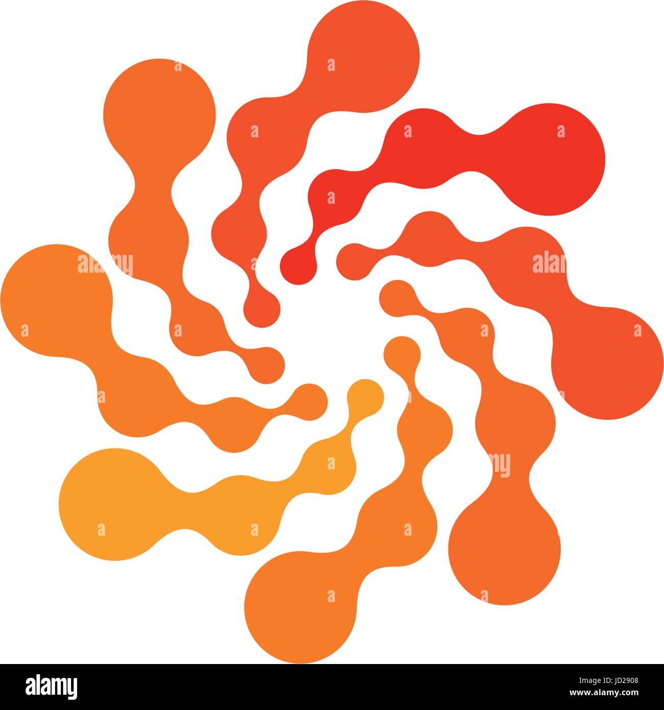 Isolated abstract round shape orange color logo, dotted stylized sun ...