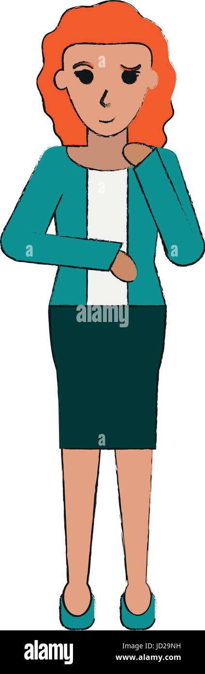 happy woman dressed in professional outfit icon image Stock Vector ...