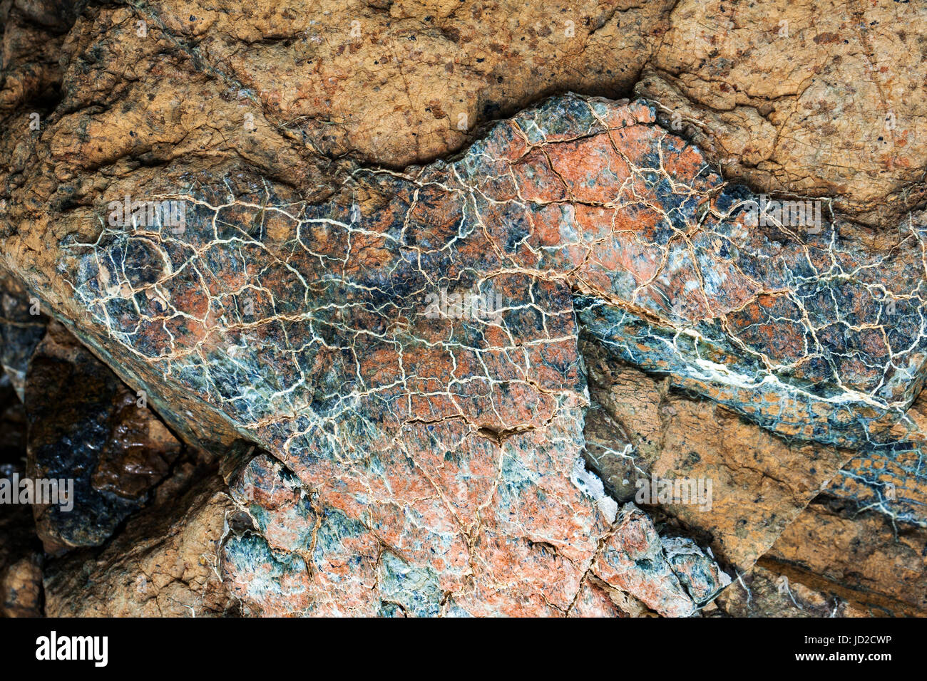 Close-up of serpentine Peridotite rocks in the Tablelands, Gros Morne ...