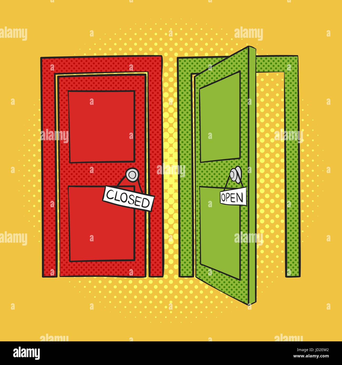 Open Closed Door Clipart
