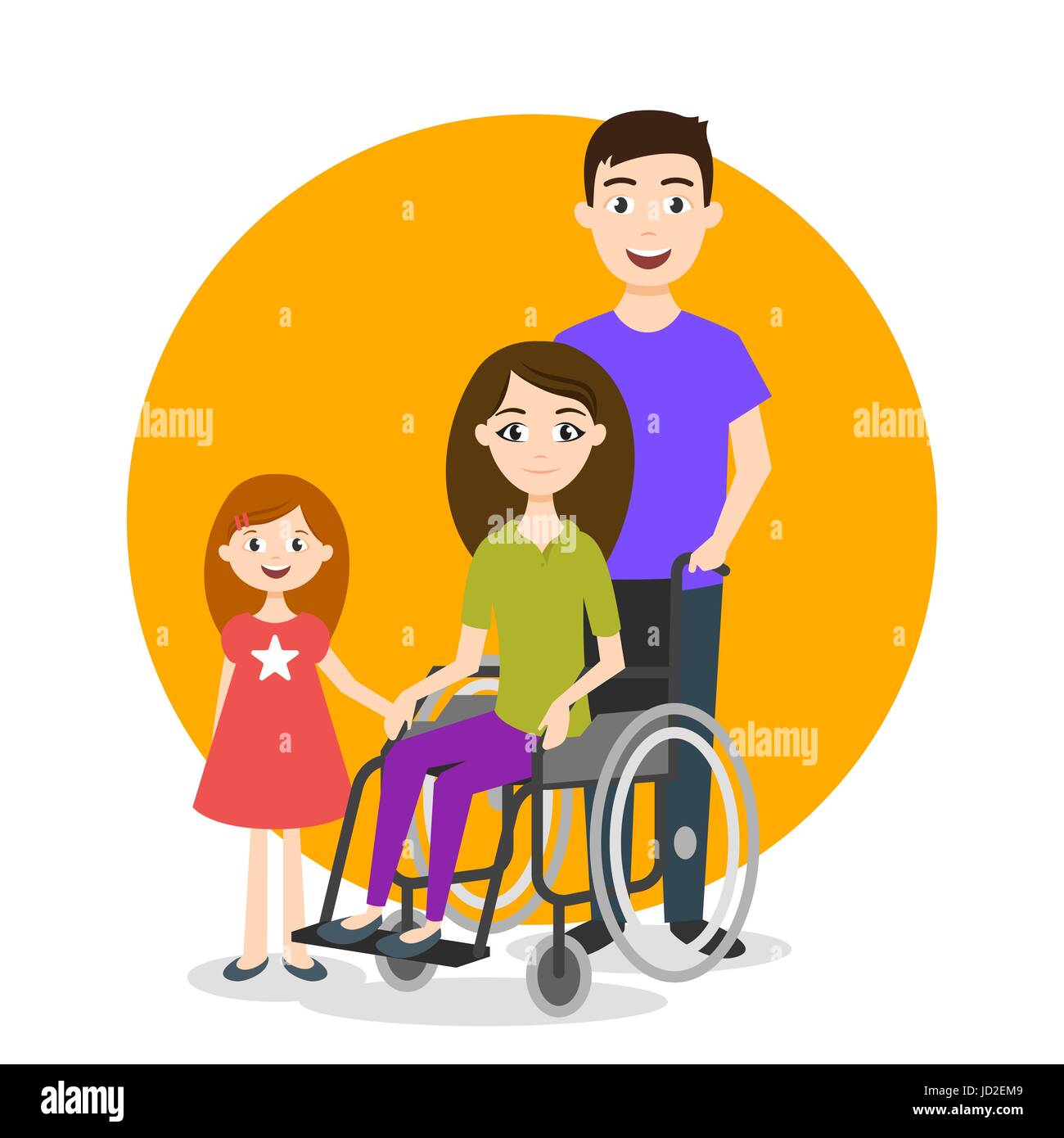 Disabled girl vector vectors hi-res stock photography and images - Alamy