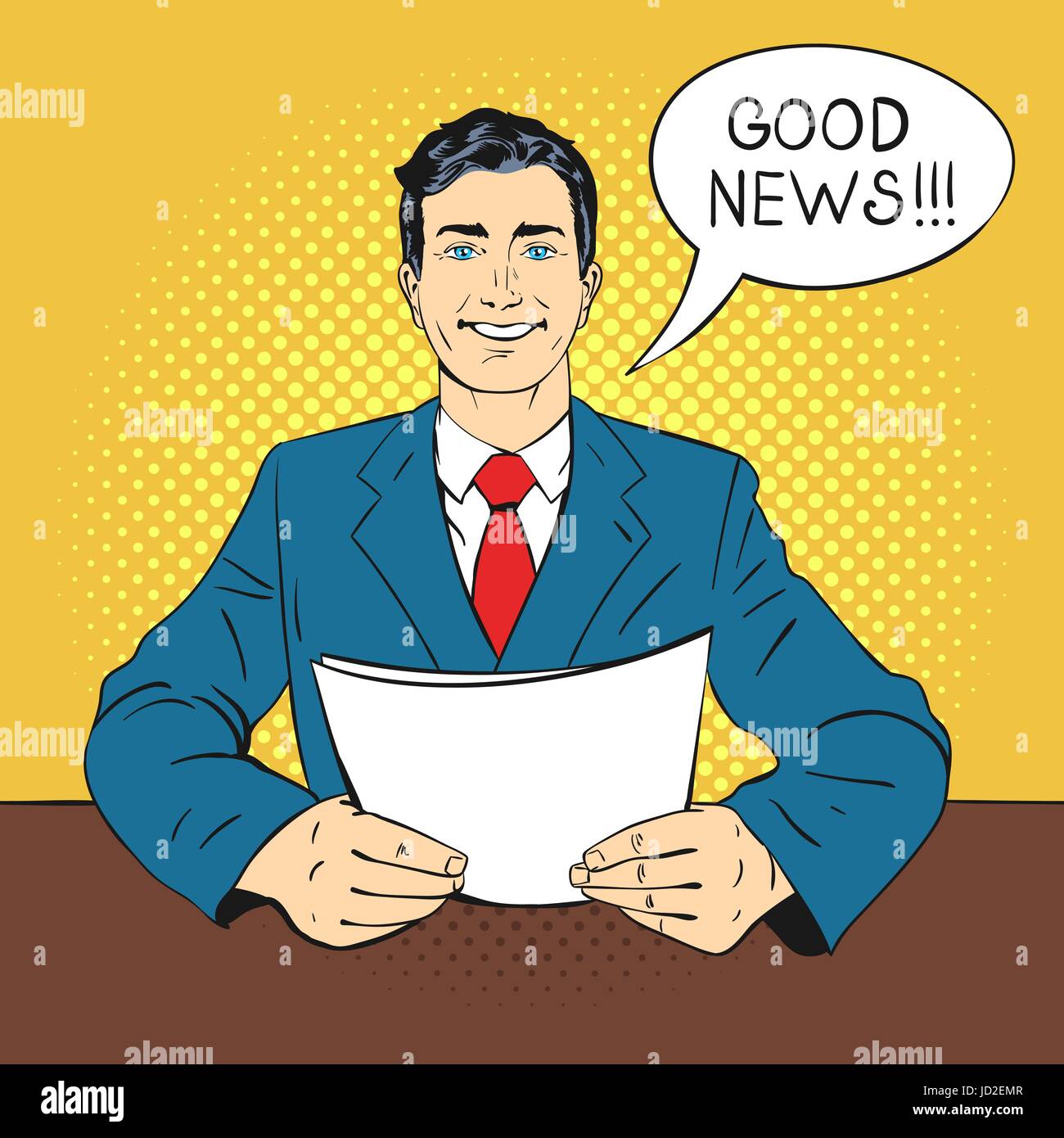 Pop art man journalist hi-res stock photography and images - Alamy