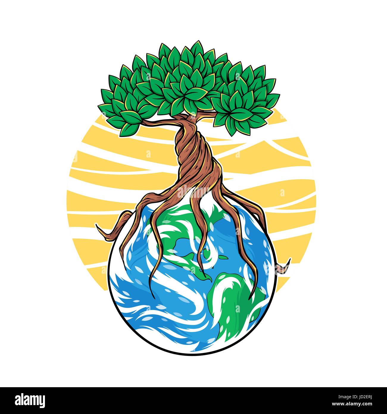 Planet earth tree growing on hi-res stock photography and images - Alamy