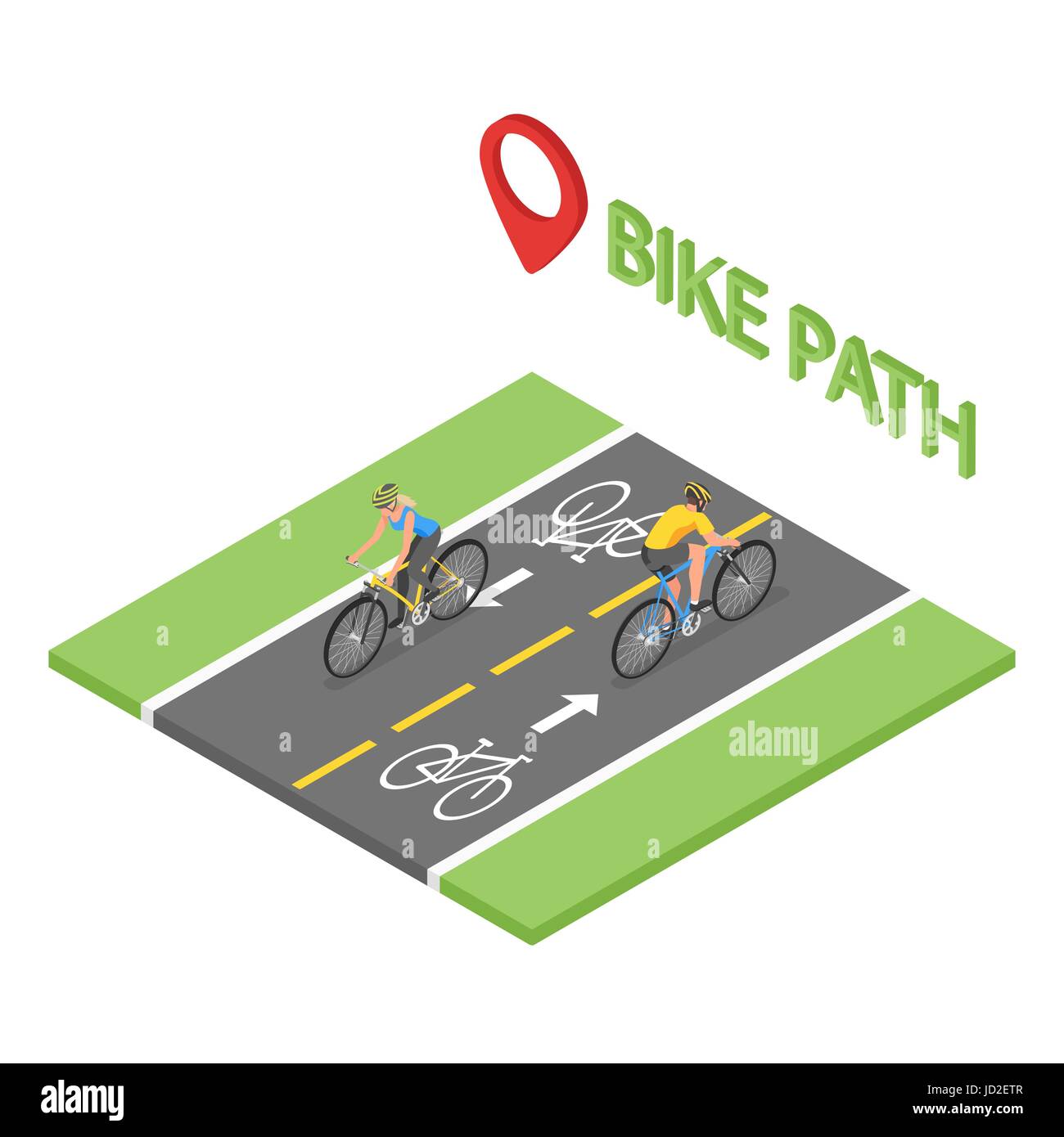 Bicycle lane Stock Vector Images - Alamy