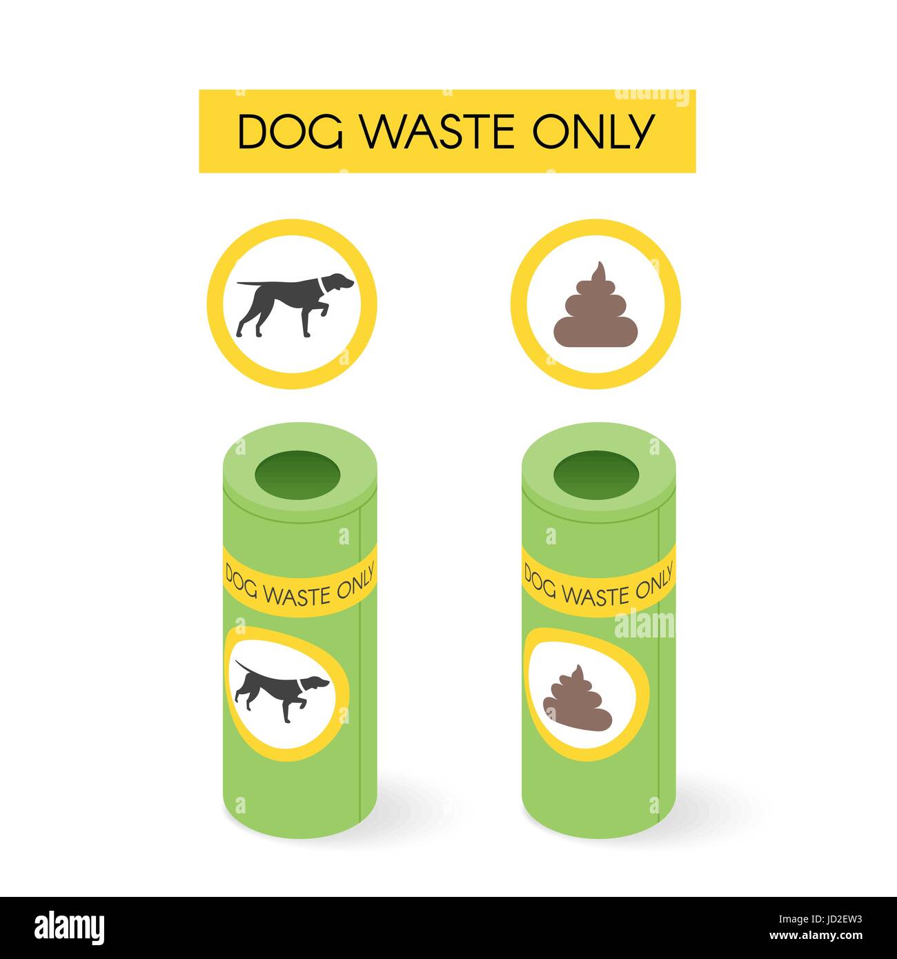 Vector isometric dog waste cans. Dog waste icons Stock Vector Image ...