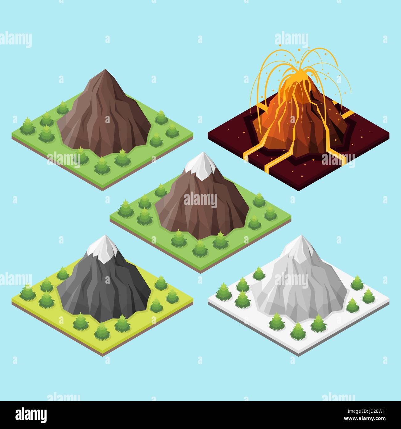 Isometric mountains hi-res stock photography and images - Alamy