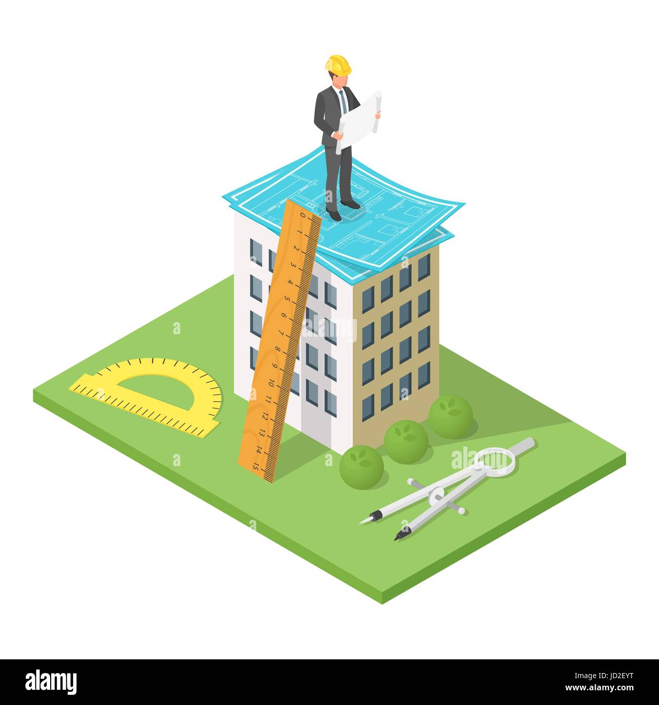 Ruler icon isometric Stock Vector Images - Alamy