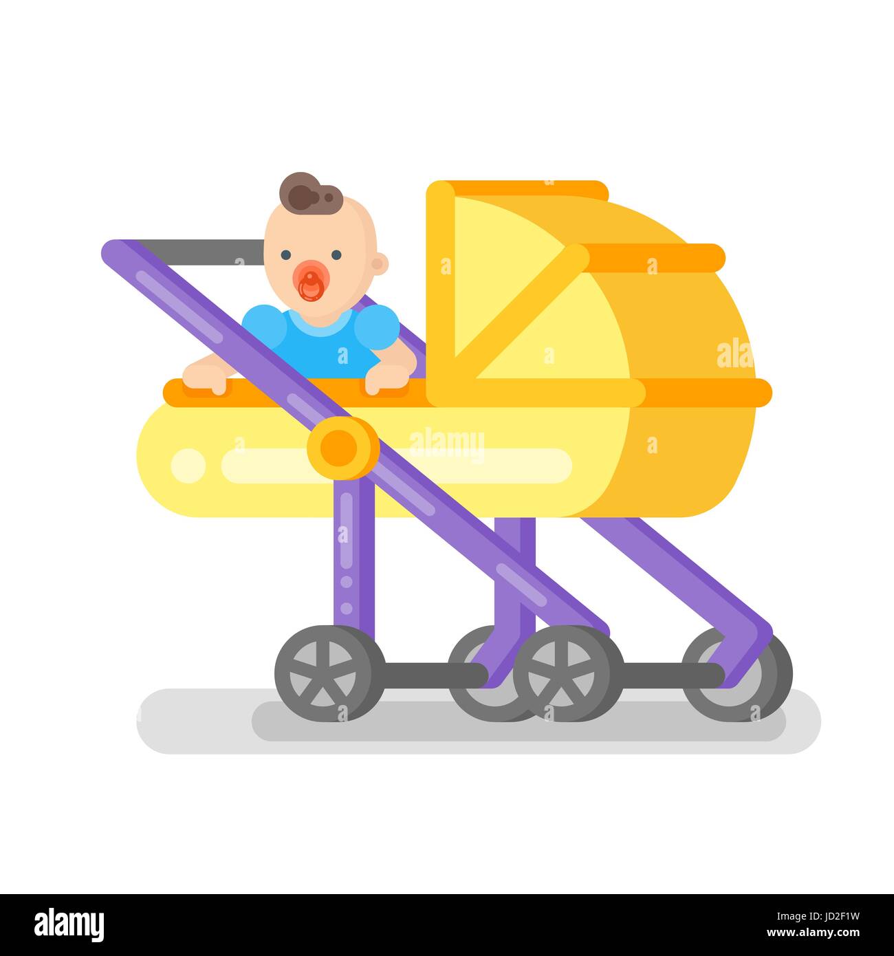Cartoon pushing baby stroller hi-res stock photography and images - Alamy