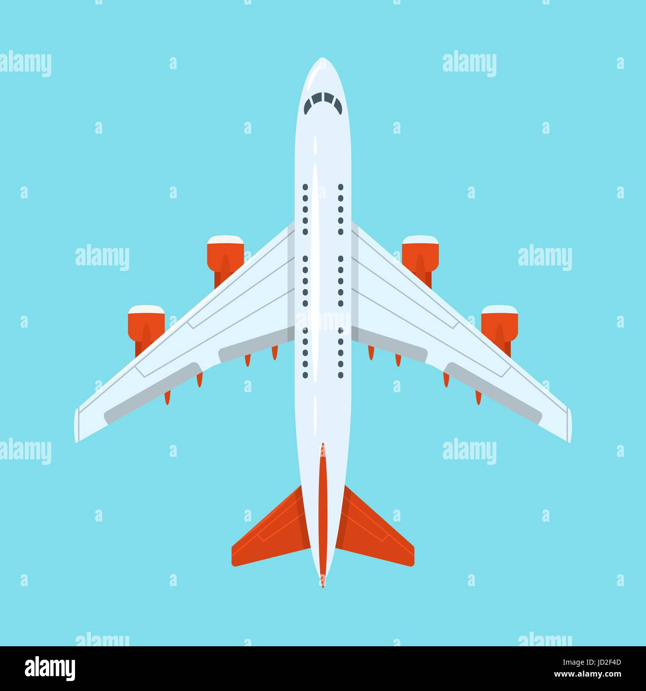 Vector flat style illustration of planes in the sky. Flying machine ...
