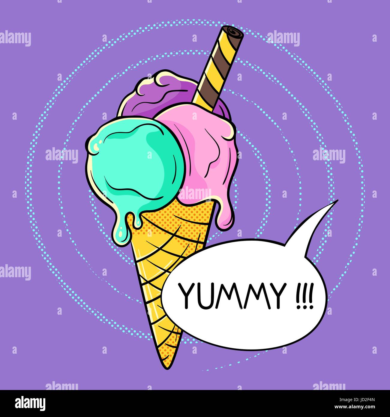 Comic ice cream sign hi-res stock photography and images - Alamy