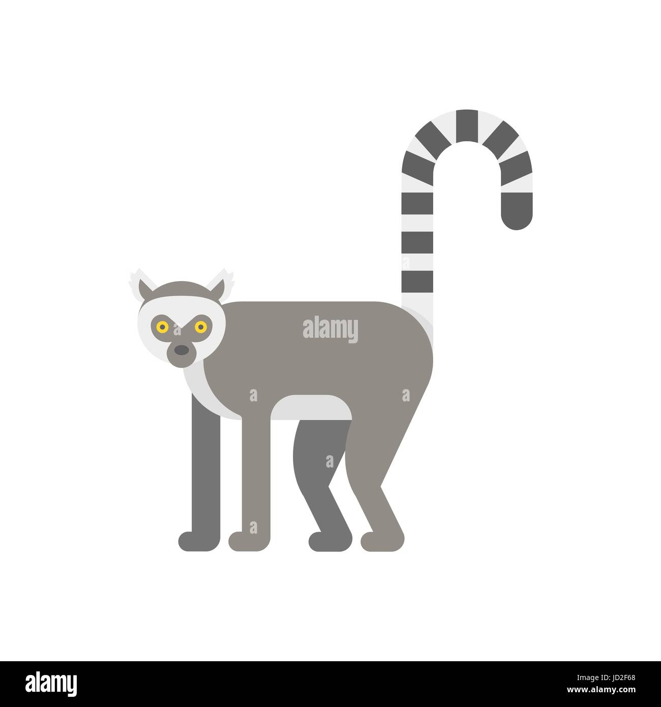 Vector flat style illustration of lemur. Icon for web. Isolated on ...