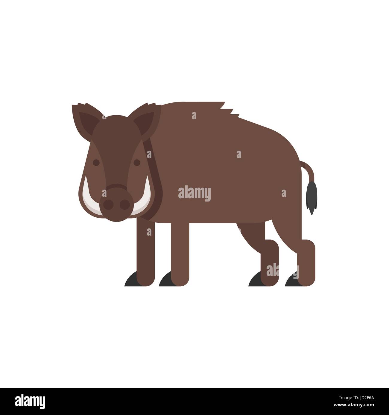 Vector flat style illustration of boar. Icon for web. Isolated on white ...