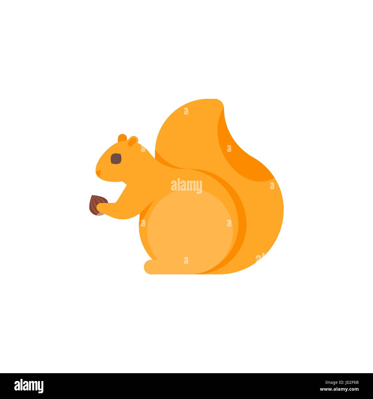 Vector flat style illustration of squirrel. Icon for web. Isolated on ...