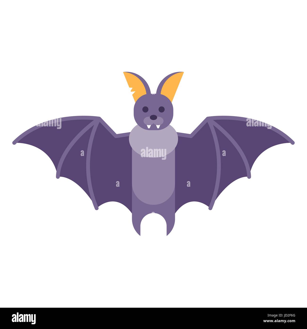 Vector flat style illustration of bat. Icon for web. Isolated on white ...