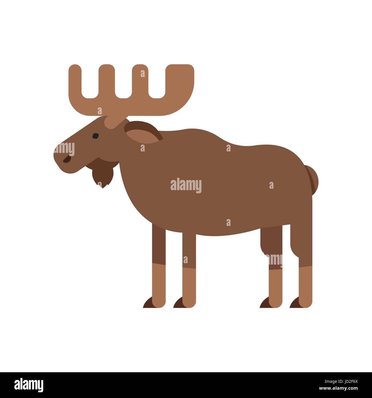 Vector flat style illustration of elk. Icon for web. Isolated on white ...