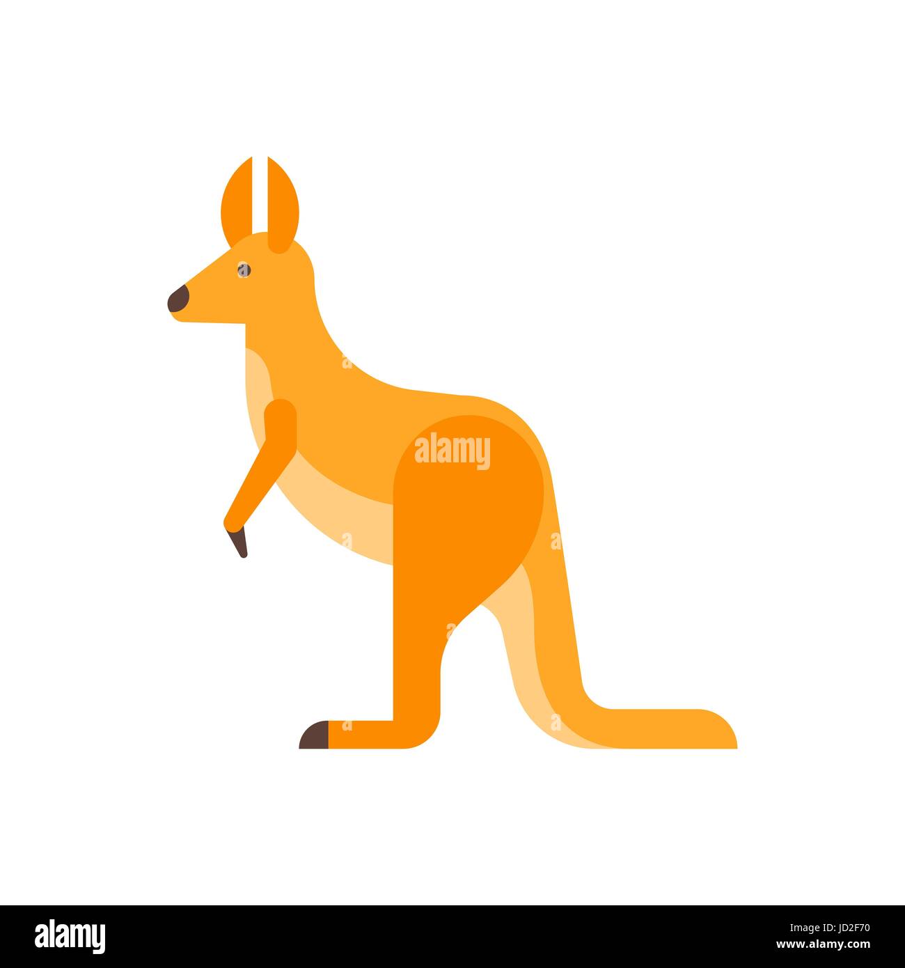 Vector flat style illustration of kangaroo. Icon for web. Isolated on ...