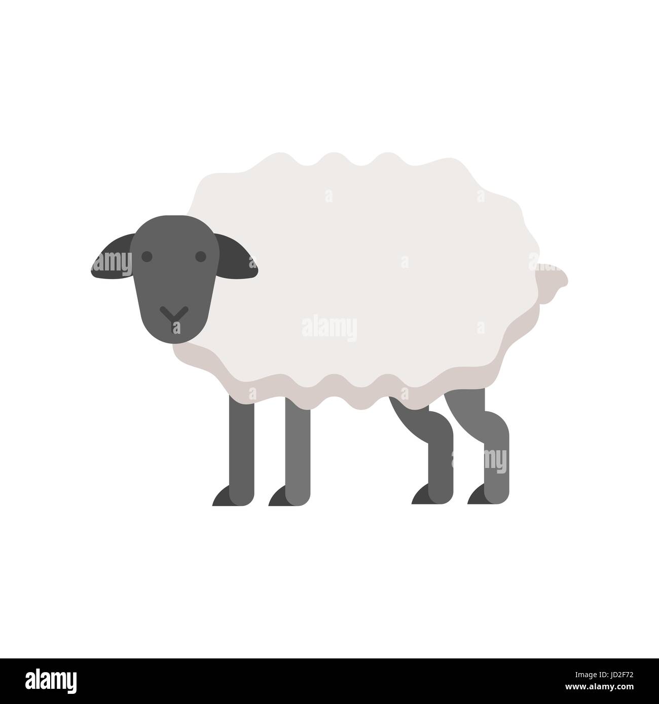 Vector flat style illustration of sheep. Icon for web. Isolated on ...
